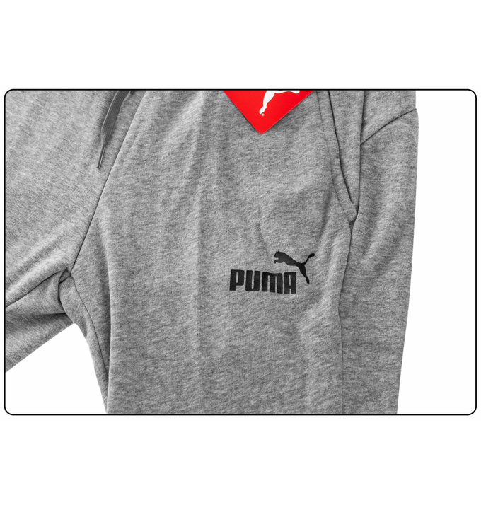 PUMA SPODNIE MĘSKIE DRESOWE BAWEŁNIANE ESS SLIM PANTS FL GRAY 586748 03