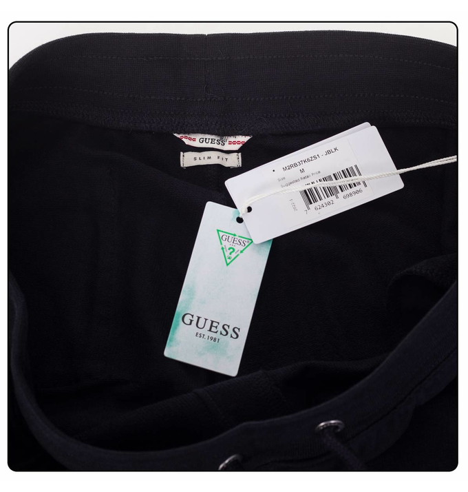 GUESS MĘSKIE SPODNIE DRESOWE ADAM PANT BLACK M2RB37K6ZS1 JBLK