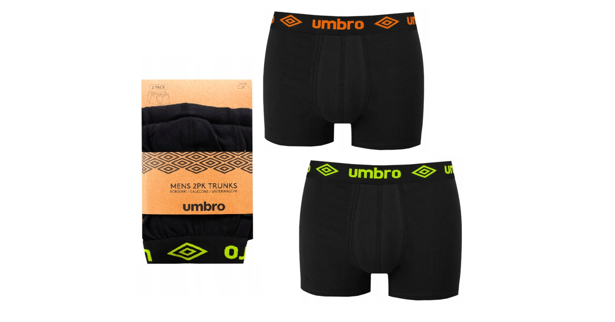 UMBRO BOKSERKI MĘSKIE MAJTKI 2PAK CZARNE