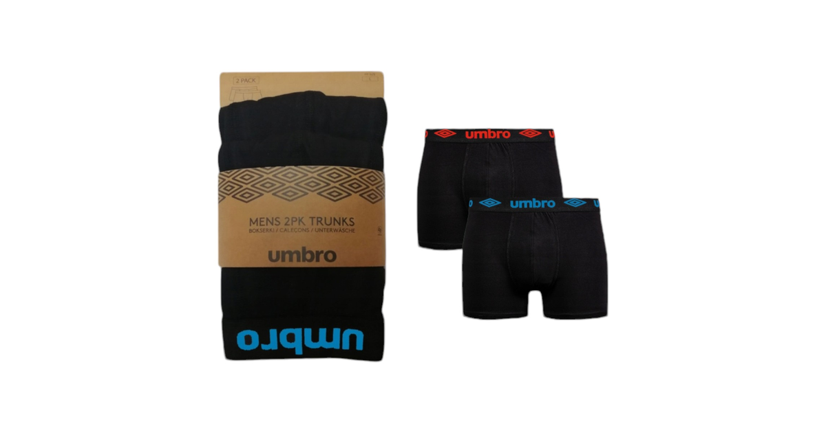 UMBRO BOKSERKI MĘSKIE MAJTKI 2P CZARNE