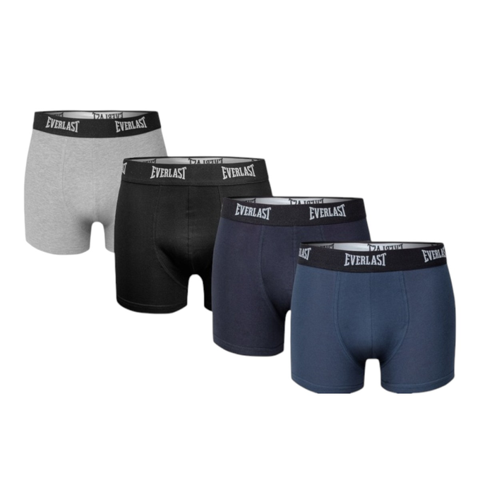EVERLAST BOKSERKI MĘSKIE MAJTKI 4 PAK CZARNE/GRANATOWE/SZARE BM004 XX-Z